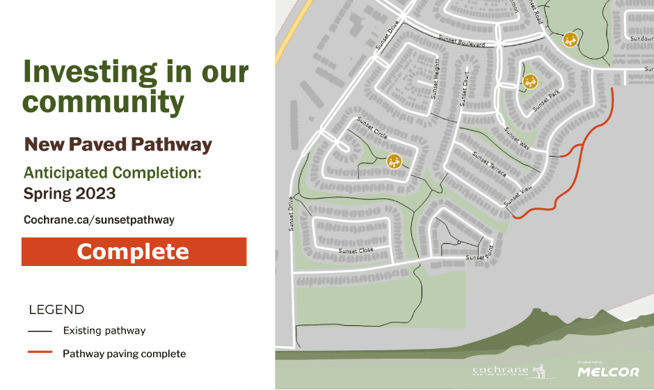 New pathway now open in Sunset Ridge - CochraneNow: Cochrane, Alberta's ...