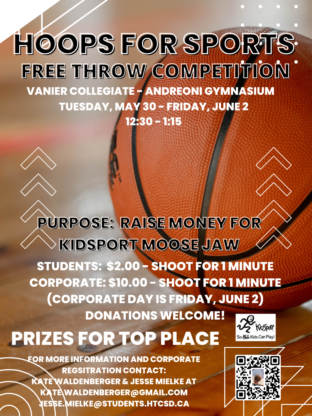 Vanier students hosting free throw fundraiser in support of KidSport ...