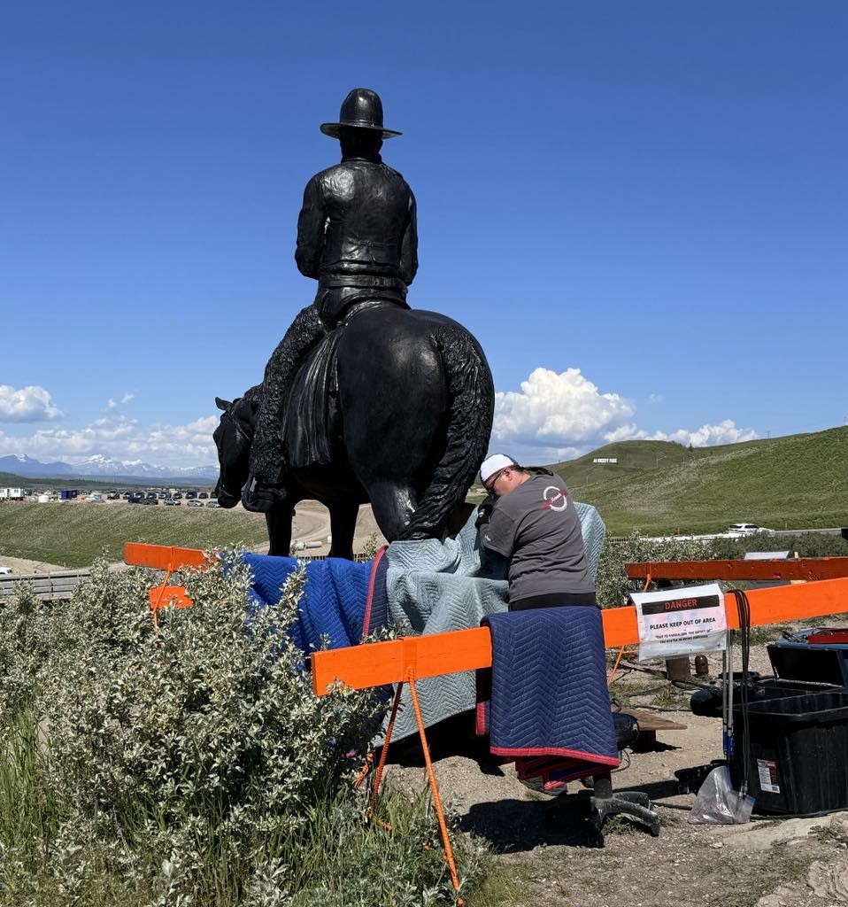 Repairs underway at Men of Vision statue - CochraneNow: Cochrane ...