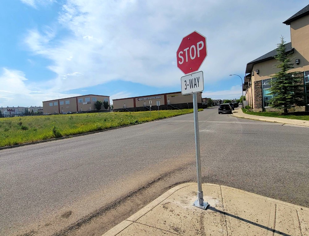 Town of Okotoks orders the replacement of fallen stop sign ...